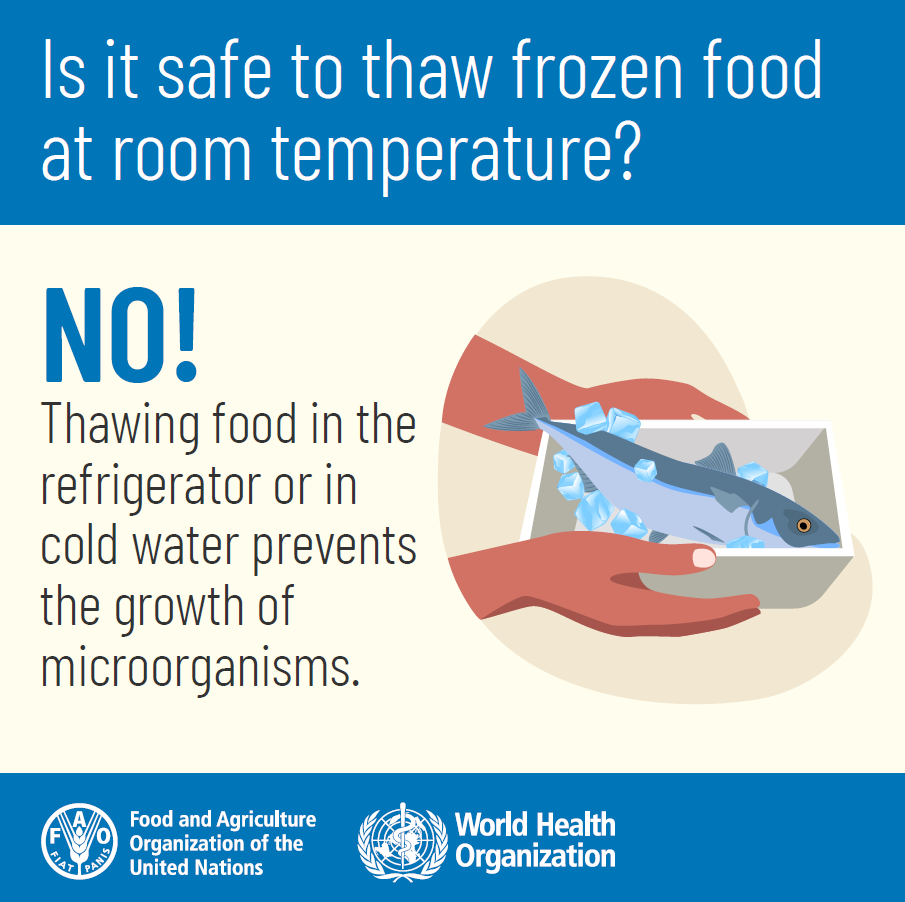 Is it safe to thaw food at room temperature?