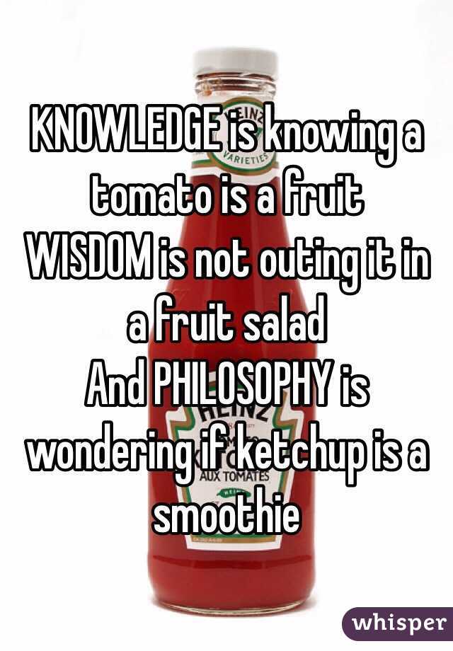 Is ketchup a smoothie type questions?