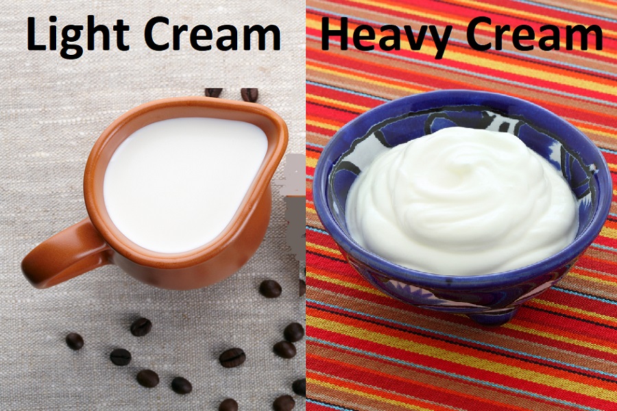 Is light cream the same as heavy whipping cream?
