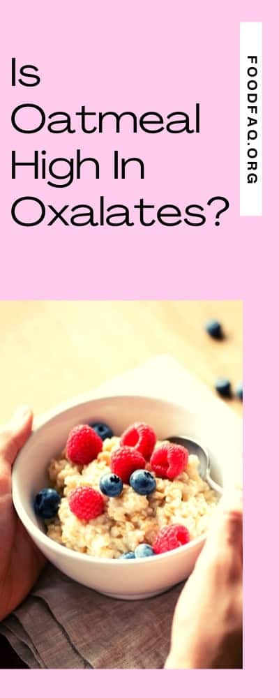 Is oatmeal a low oxalate food?