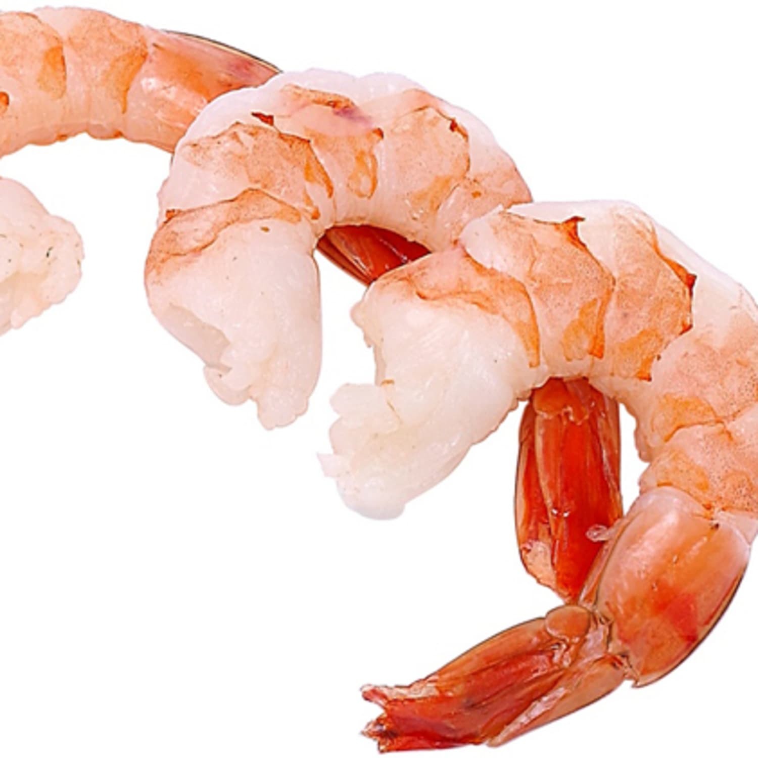 Is shrimp orange when cooked?