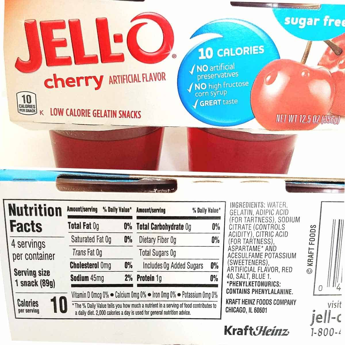 Is sugar-free jello high in calories?