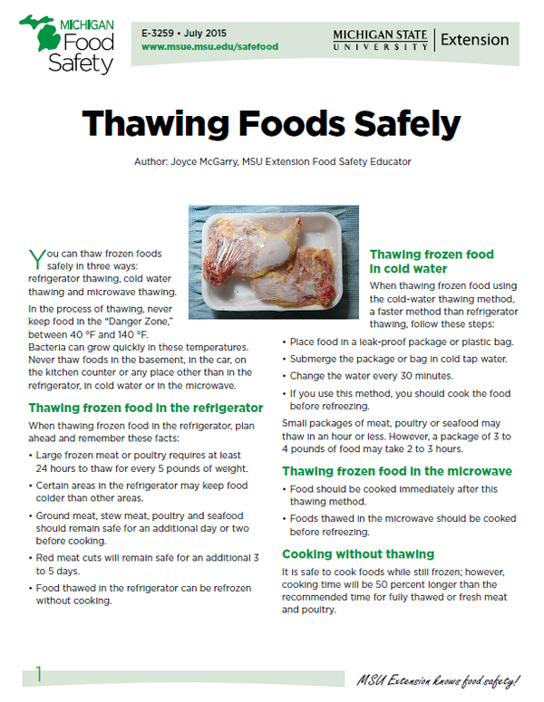 Is thawing of frozen foods at room temperature is a good food safety practice?