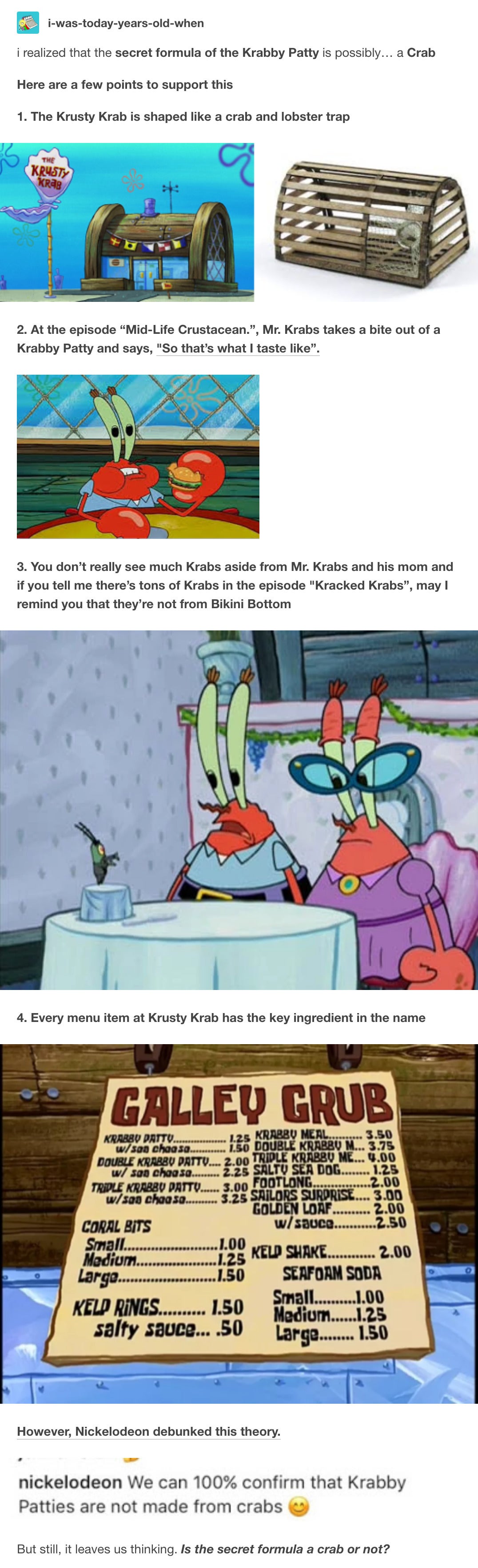 Is the Krabby Patty actually crab meat?