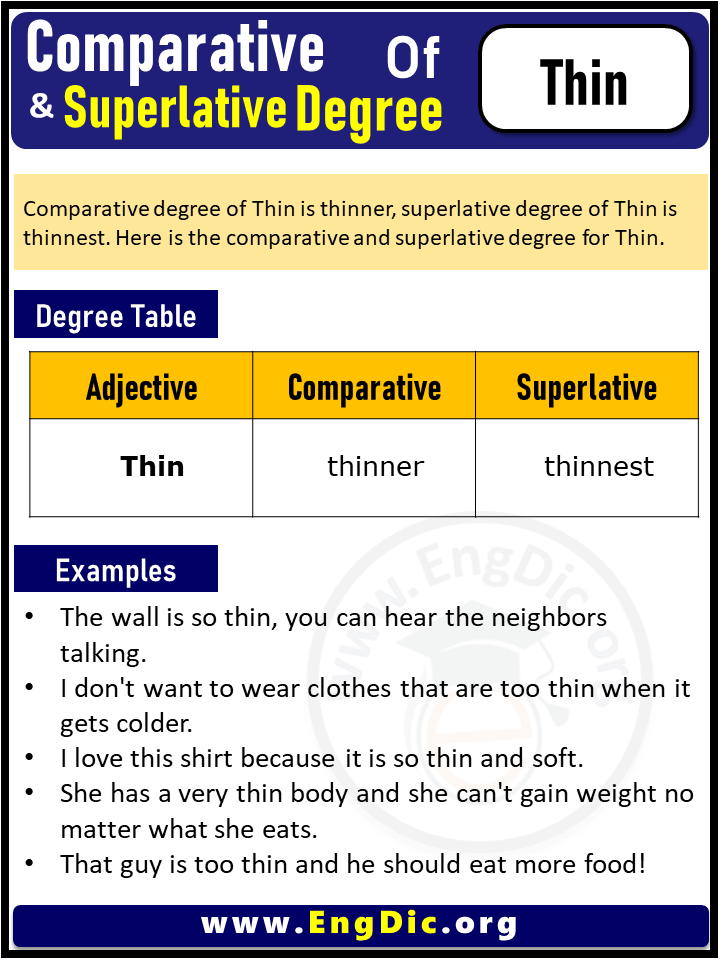 Is thin an example of adjective?