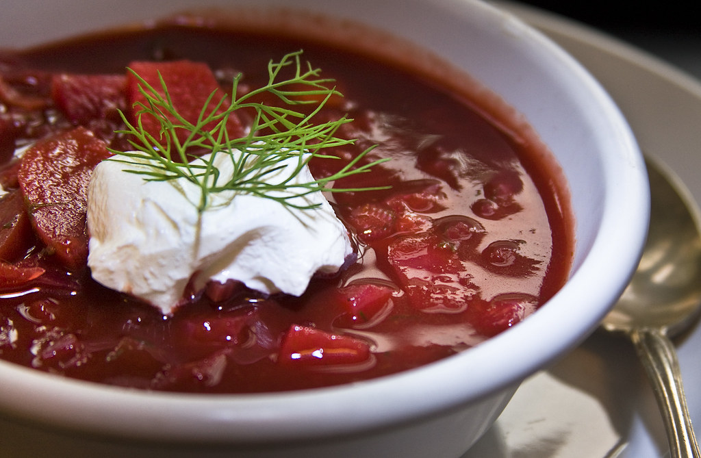 Is Ukrainian borscht served hot or cold?