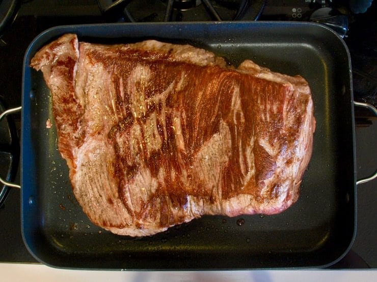 Should I cook my brisket in a pan?