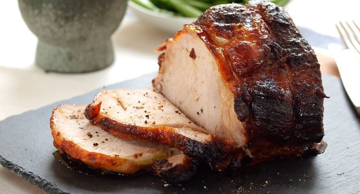 Should I cover a pork loin roast when baking?
