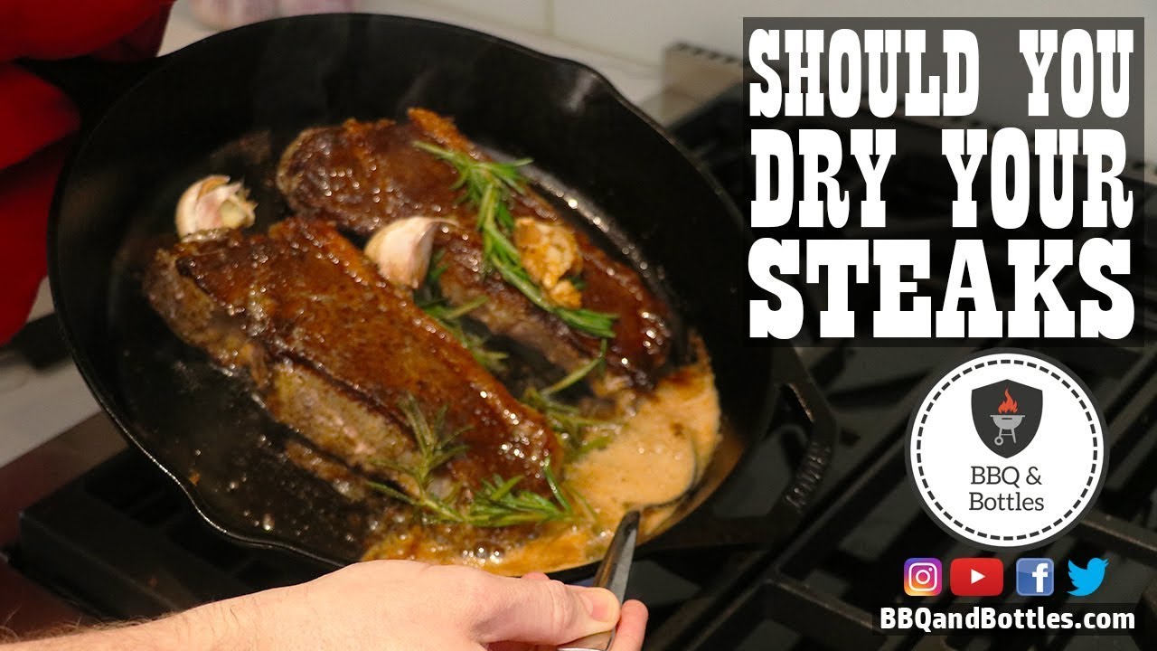 Should I pat my steak dry before seasoning?