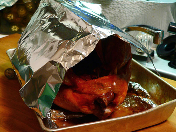 Should I put foil over my turkey in the oven?