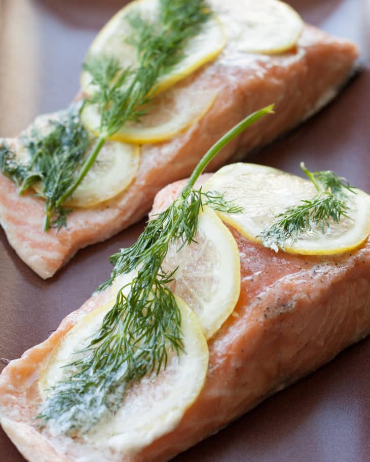 Should salmon be seasoned before cooking?