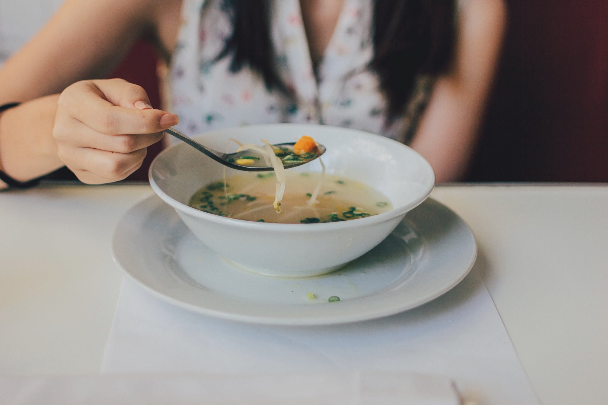 Should soup be eaten before or after a meal?