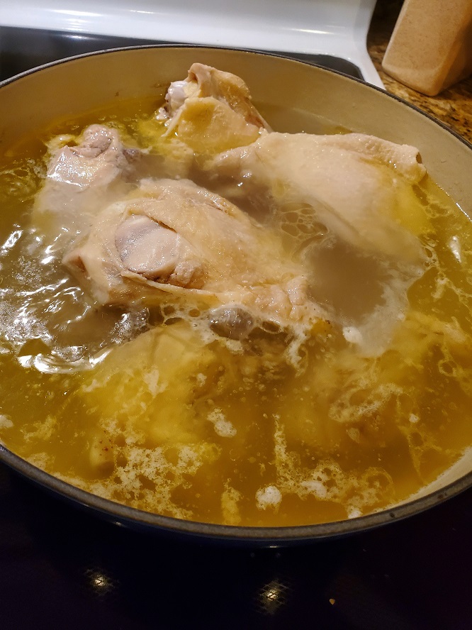 Were chickens boiled for Soup in the past?