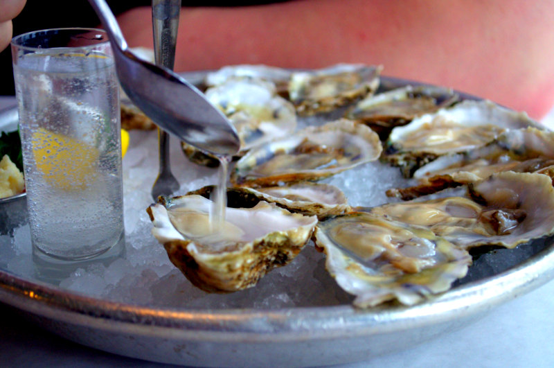 What alcohol do you put on oysters?