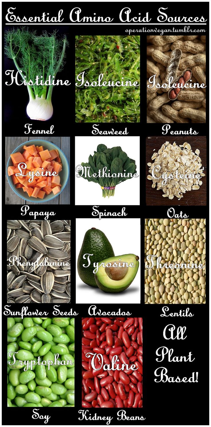 What amino acids are found in vegan food?