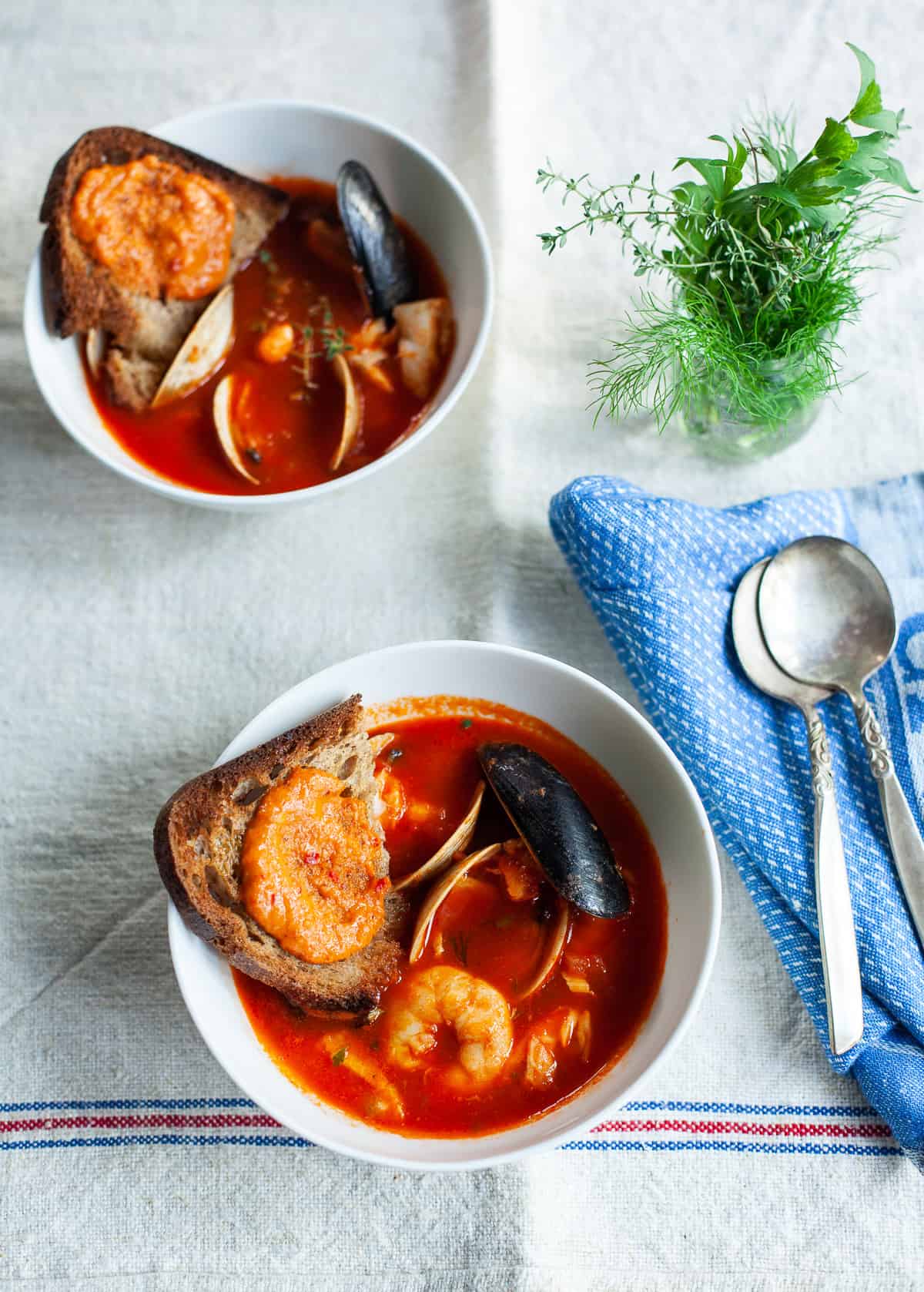 What appetizer goes with bouillabaisse?