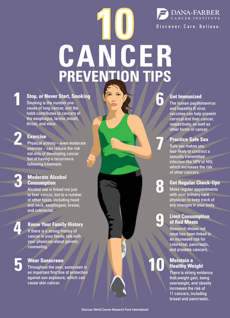 What are 10 ways to prevent cancer?