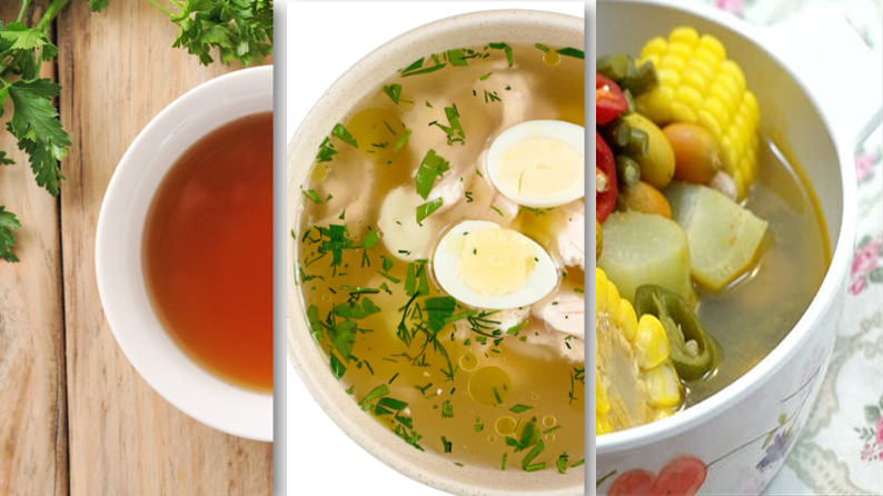 What are 3 types of clear soup?