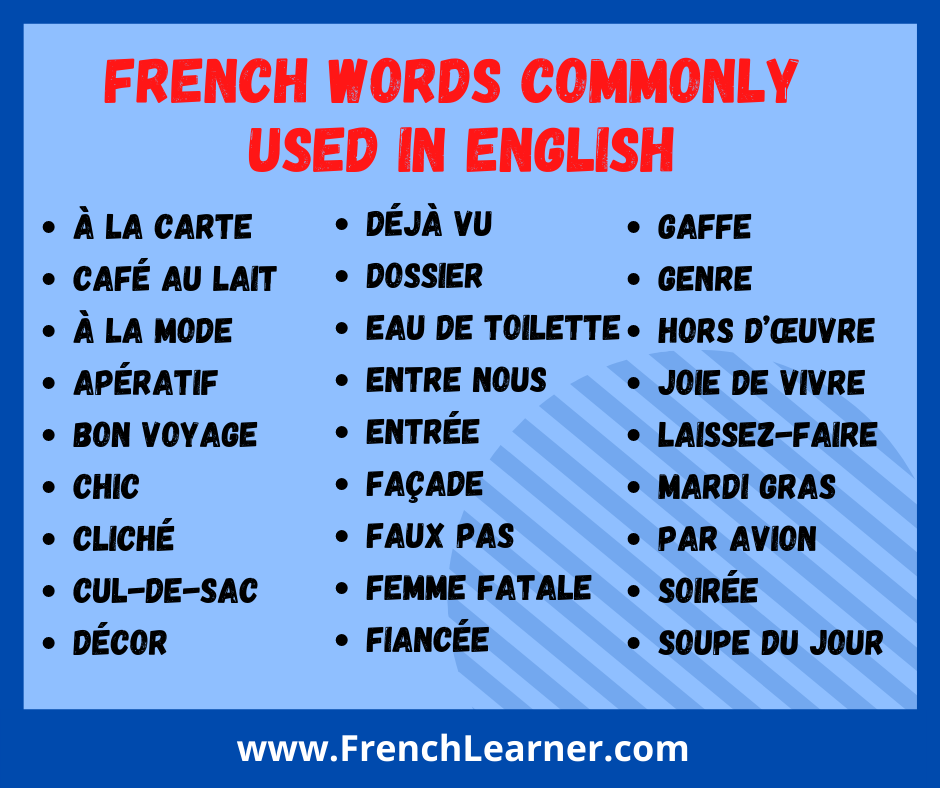 What are 4 French words used in English?
