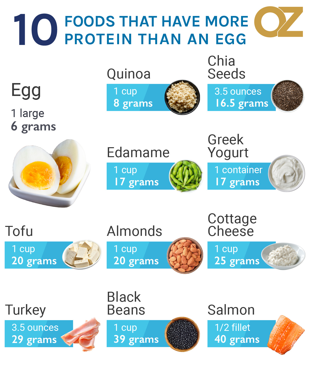 What are 5 high protein foods?