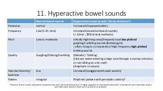 What are abnormal bowel sounds?