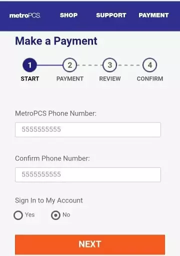 What are acceptable payment types for paying Metro Bill?