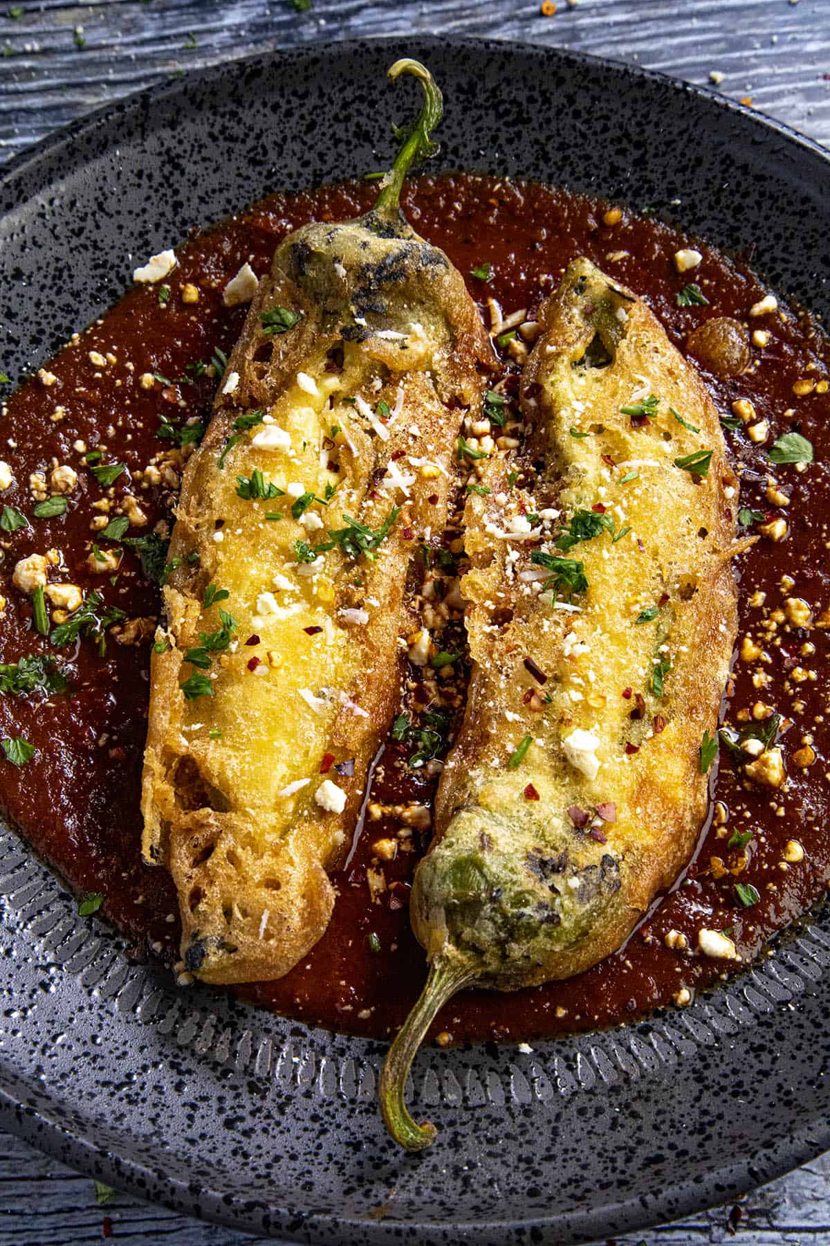 What are chiles rellenos made of?