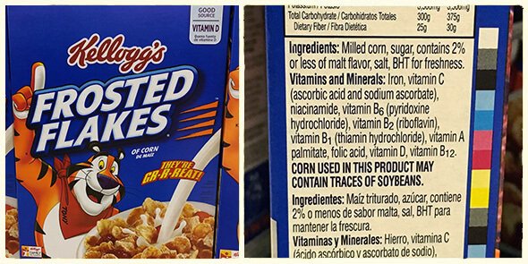 What are common ingredients in cereal?