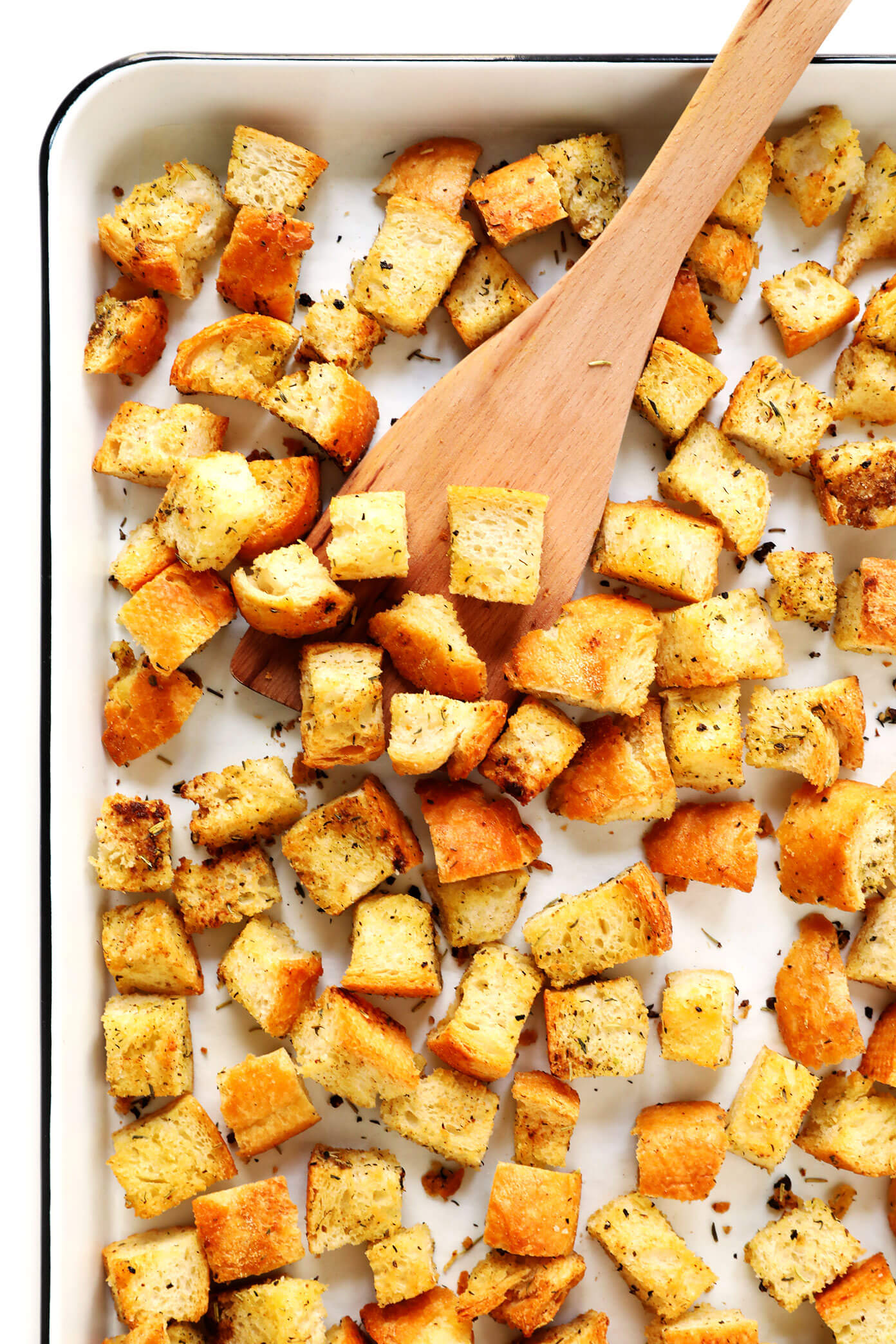 What are croutons made from?