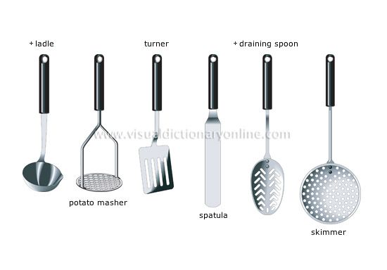 What are different cooking utensils called?