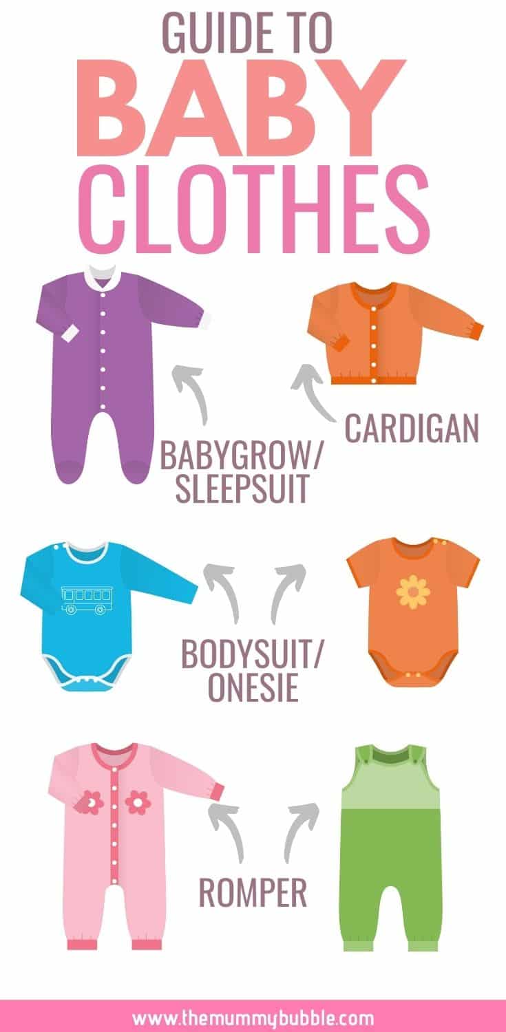 What are different types of baby clothes called?