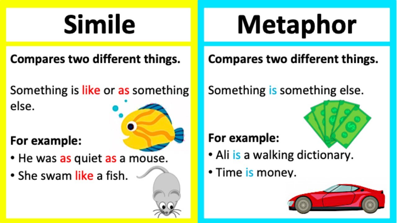 What are examples of metaphors and similes?