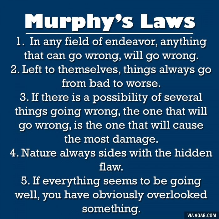 What are examples of Murphy's law?