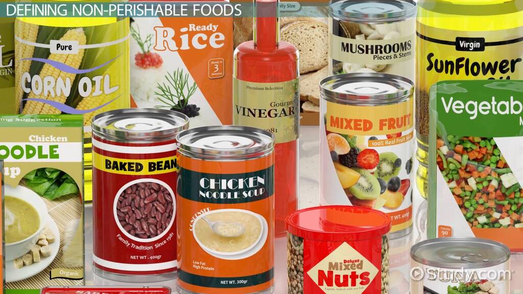 What are examples of non perishable foods?