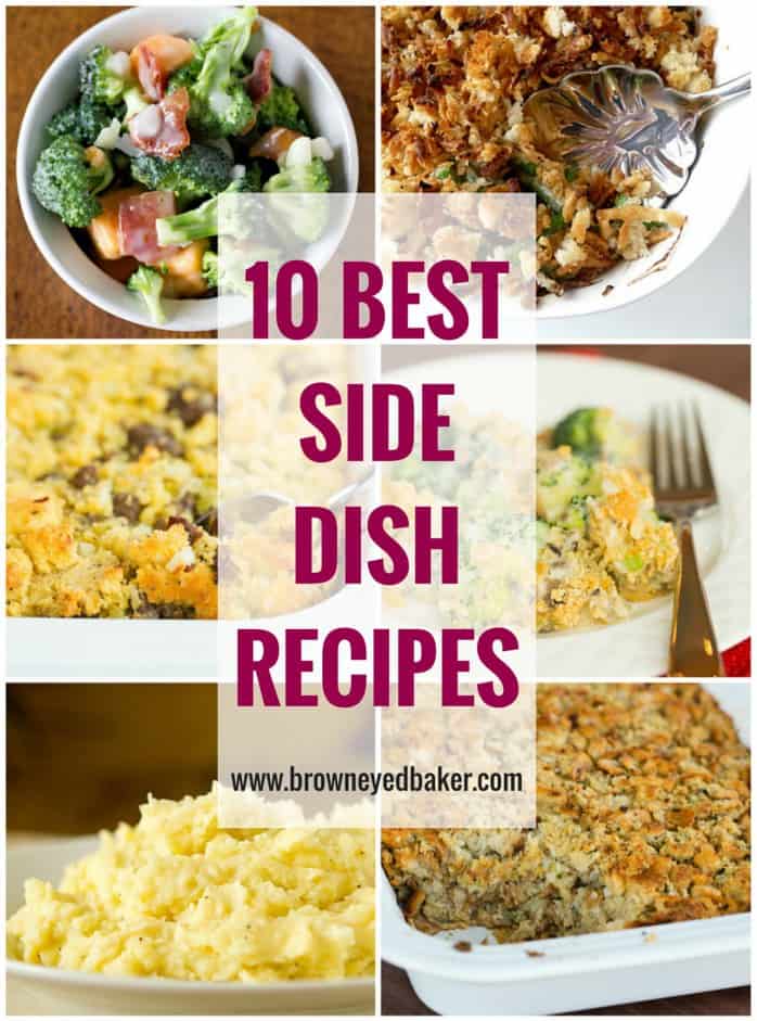 What are examples of side dishes?