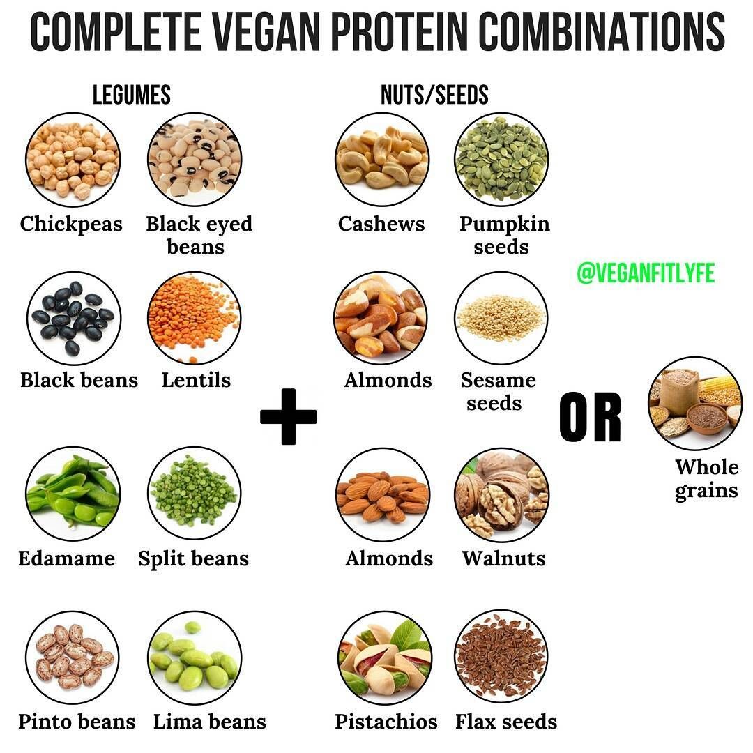 What are examples of vegetarian complete proteins?
