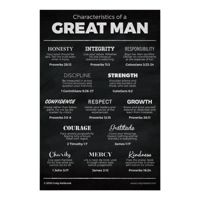 What are good characteristics in a man?