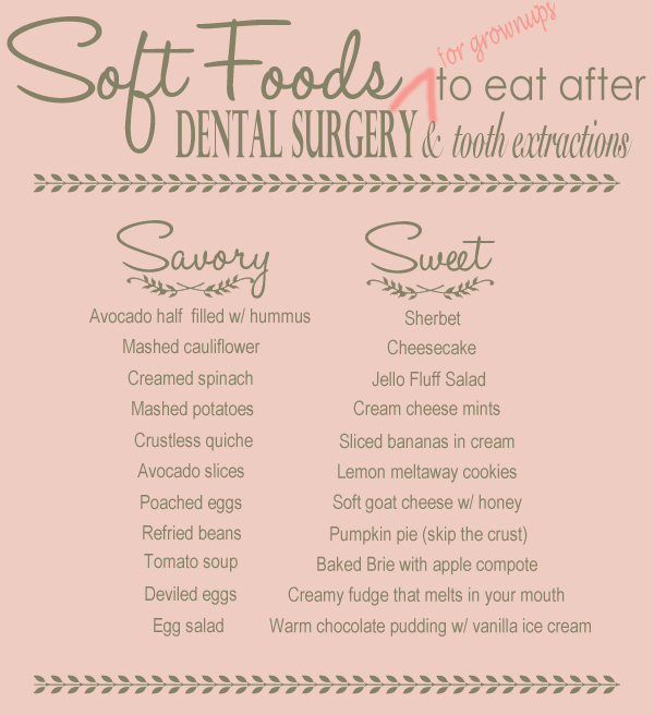 What are soft foods to eat after surgery?