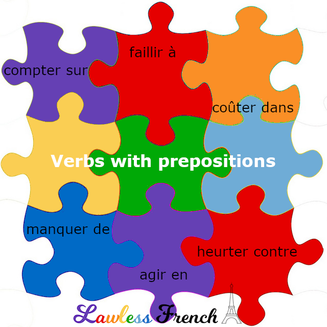 What are some examples of French verbs with the preposition de?