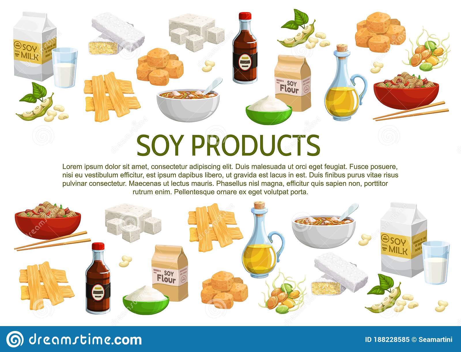 What are some examples of soybean products?