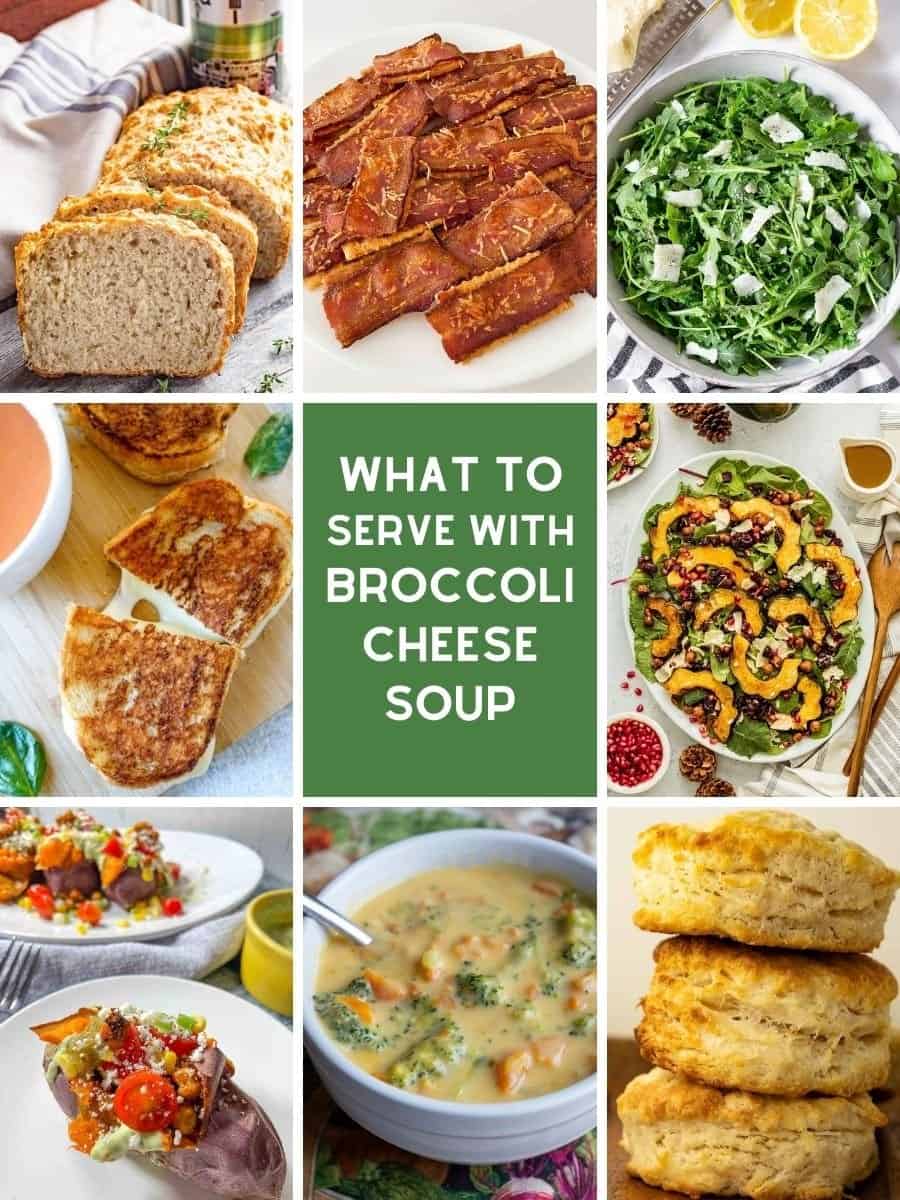 What are some side dishes to serve with broccoli cheese soup?