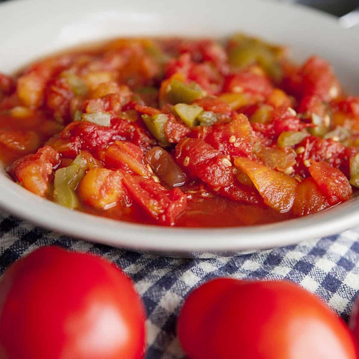 What are stewed tomatoes made of?