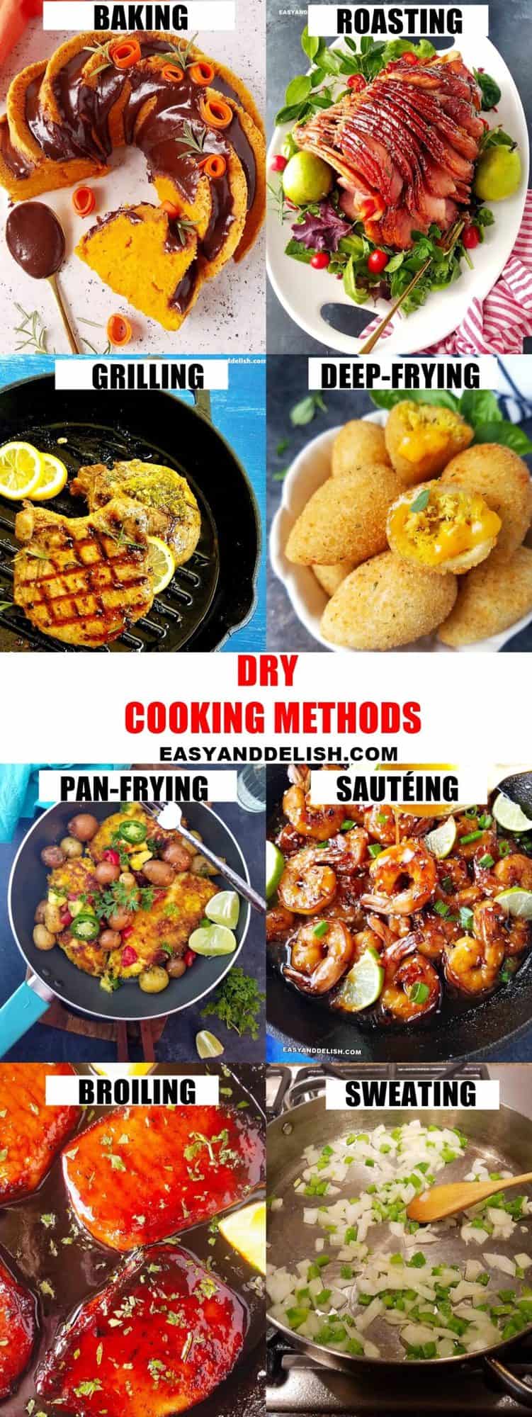 What are the 10 dry cooking techniques?