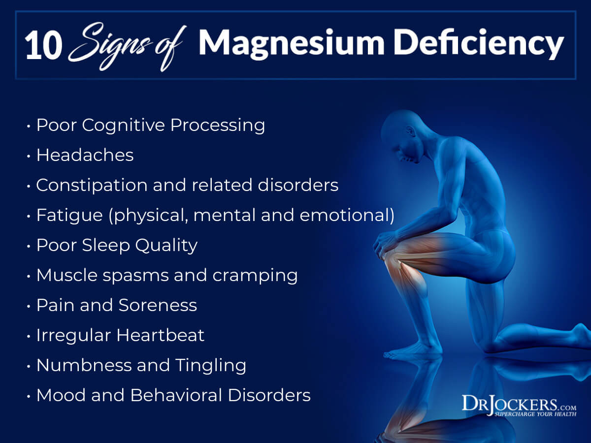 What are the 10 signs of low magnesium?