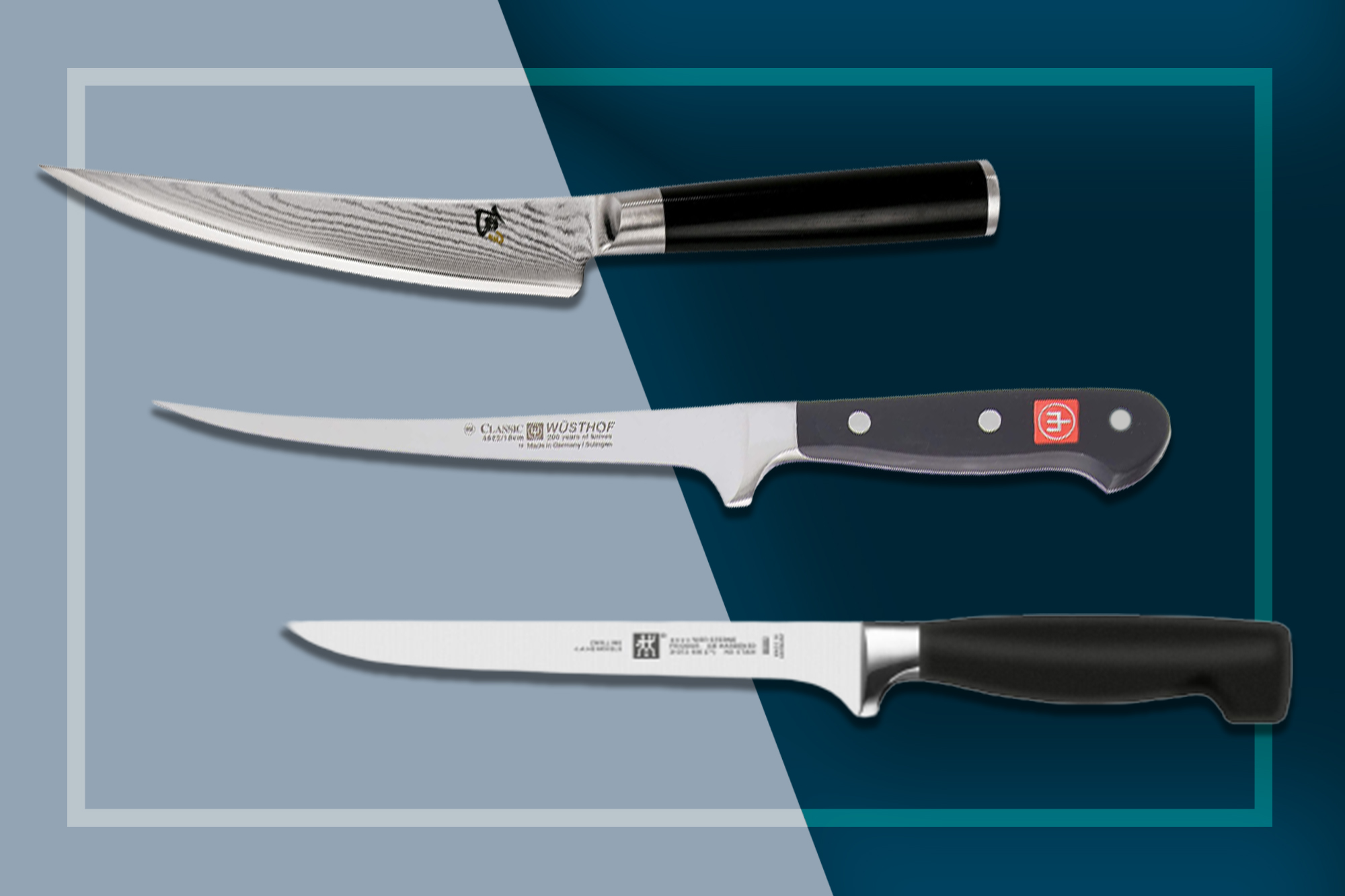 What are the 2 most common knives used in fish?