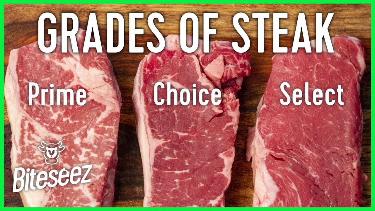 What are the 3 grades of steak?