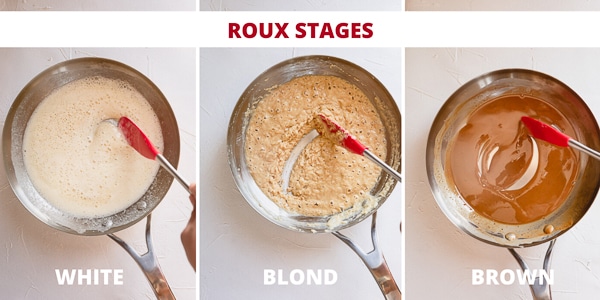 What are the 3 stages of a Roux?