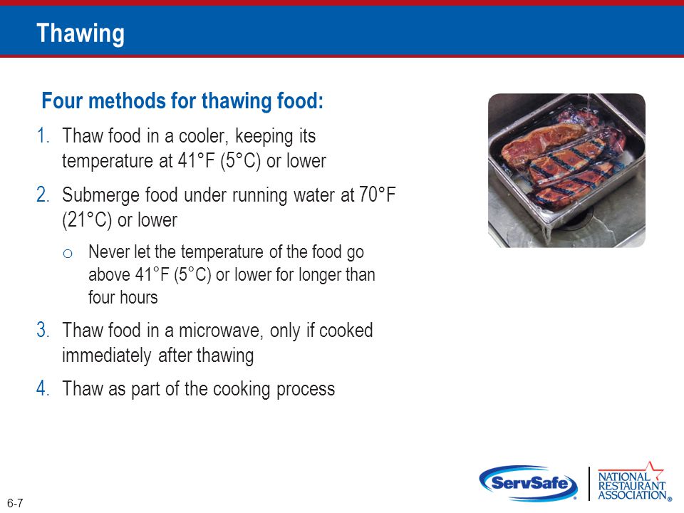 What are the 3 types of thawing?