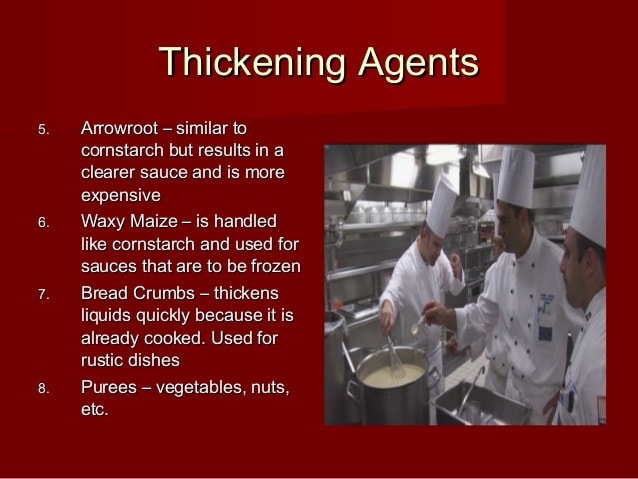 What are the 4 common thickening agent in preparing sauces?