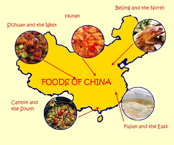 What are the 4 main styles of Chinese cuisine?